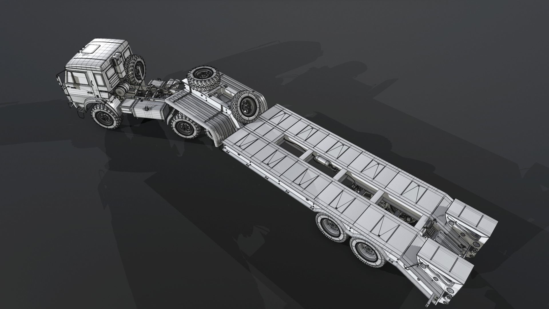 Kamaz 44100 with Trailer 3D model | CGTrader