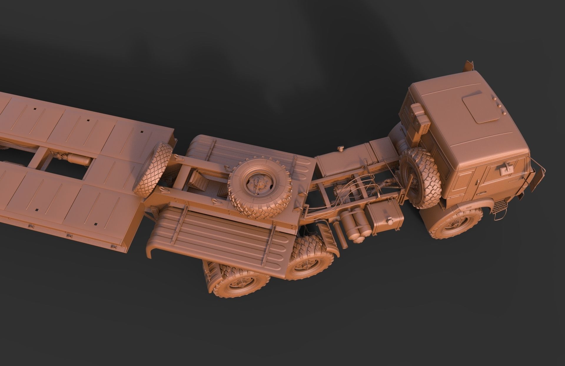 Kamaz 44100 with Trailer 3D model | CGTrader