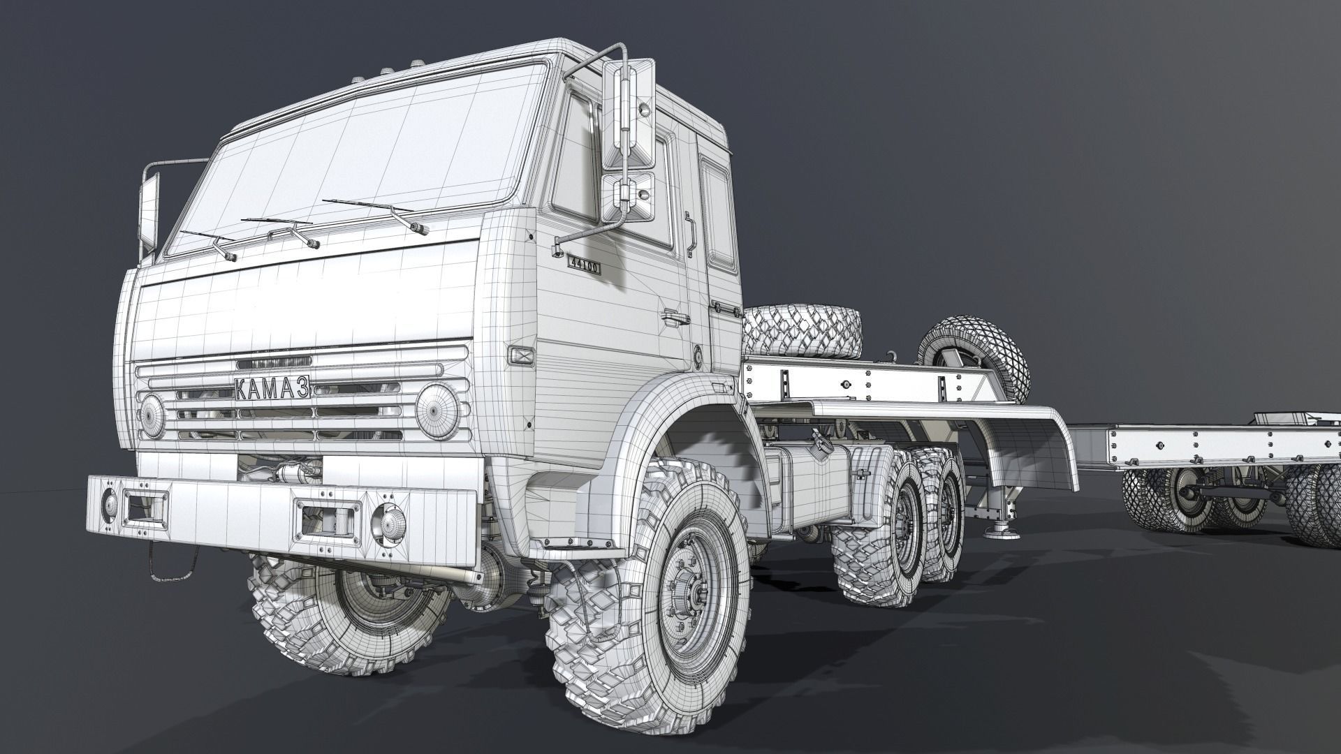 Kamaz 44100 with Trailer 3D model | CGTrader