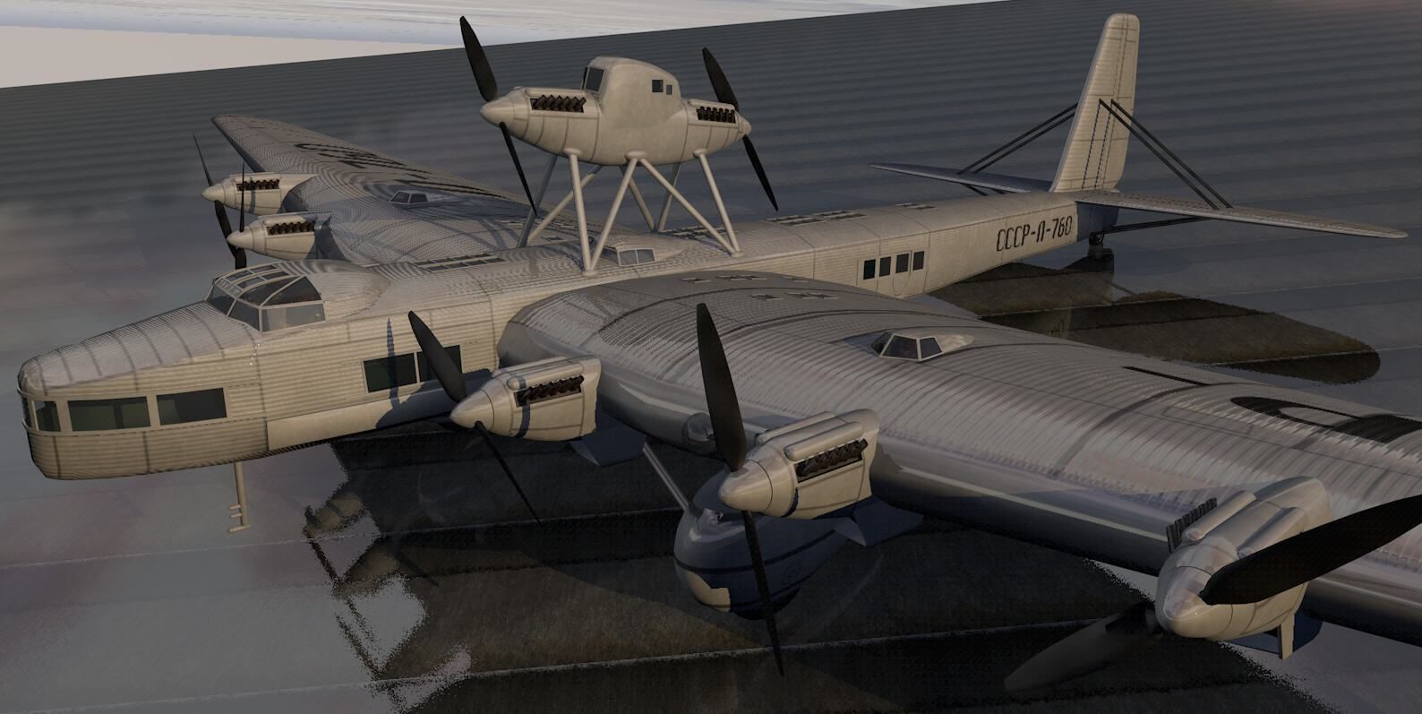 Tupolev ANT-20 Maxim Gorky 3D model | CGTrader