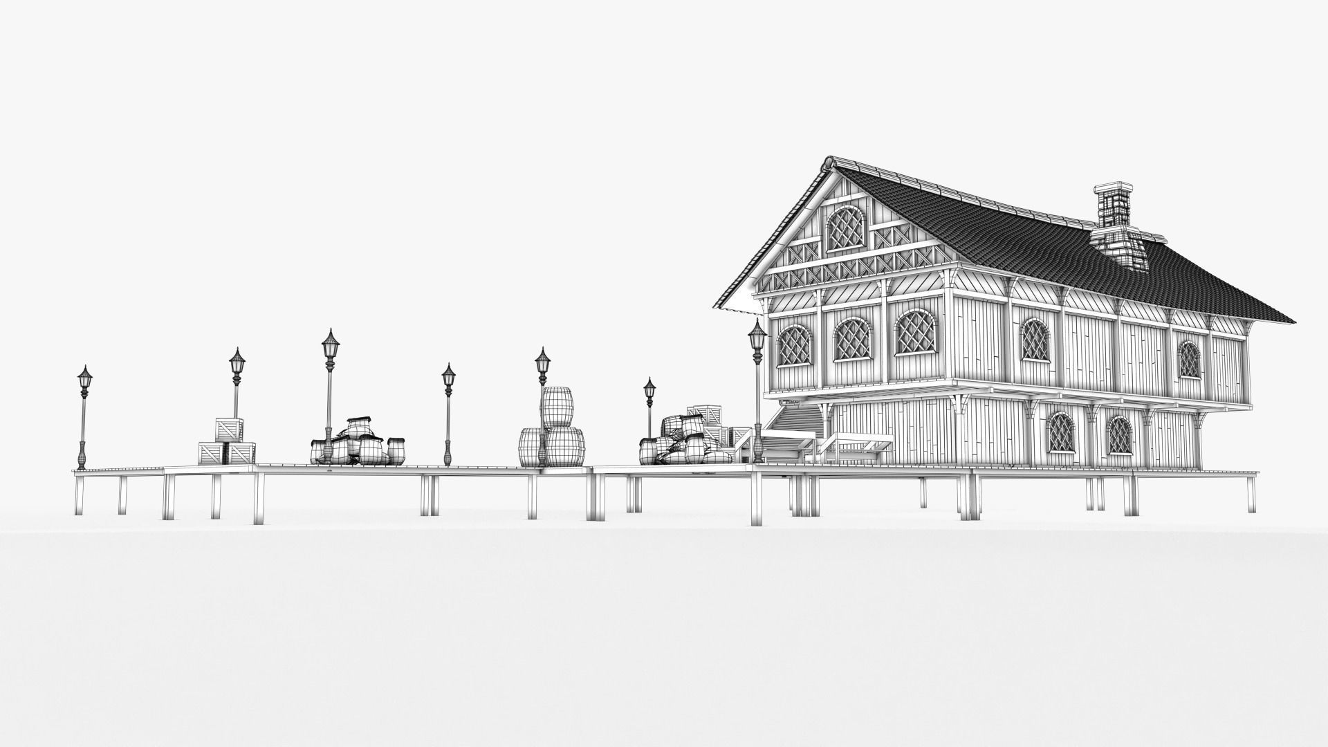 3D model Wharf 02 VR / AR / low-poly | CGTrader
