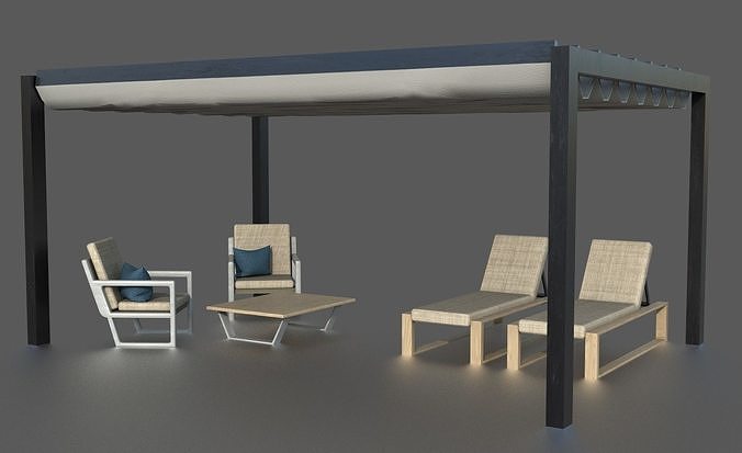 3D model GARDEN TERRACE VR / AR / low-poly | CGTrader