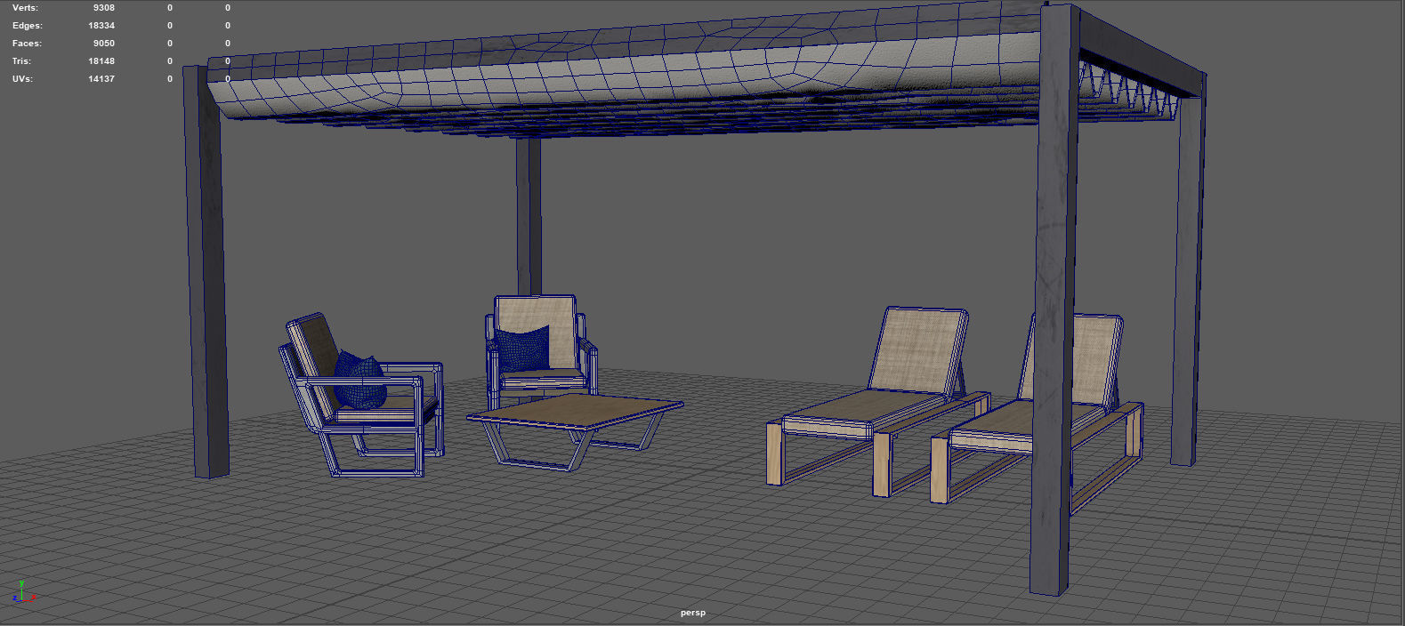 3D model GARDEN TERRACE VR / AR / low-poly | CGTrader