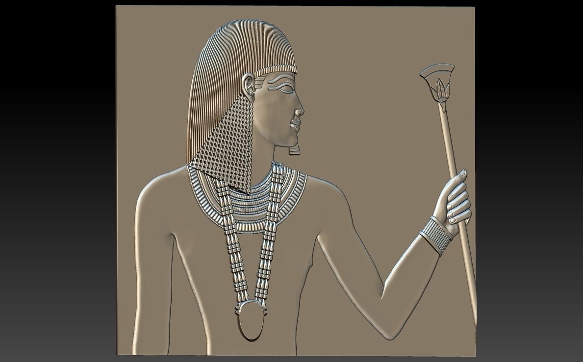 Egyptian Pharaoh bas-relief 3d stl model cnc 3D model 3D printable ...