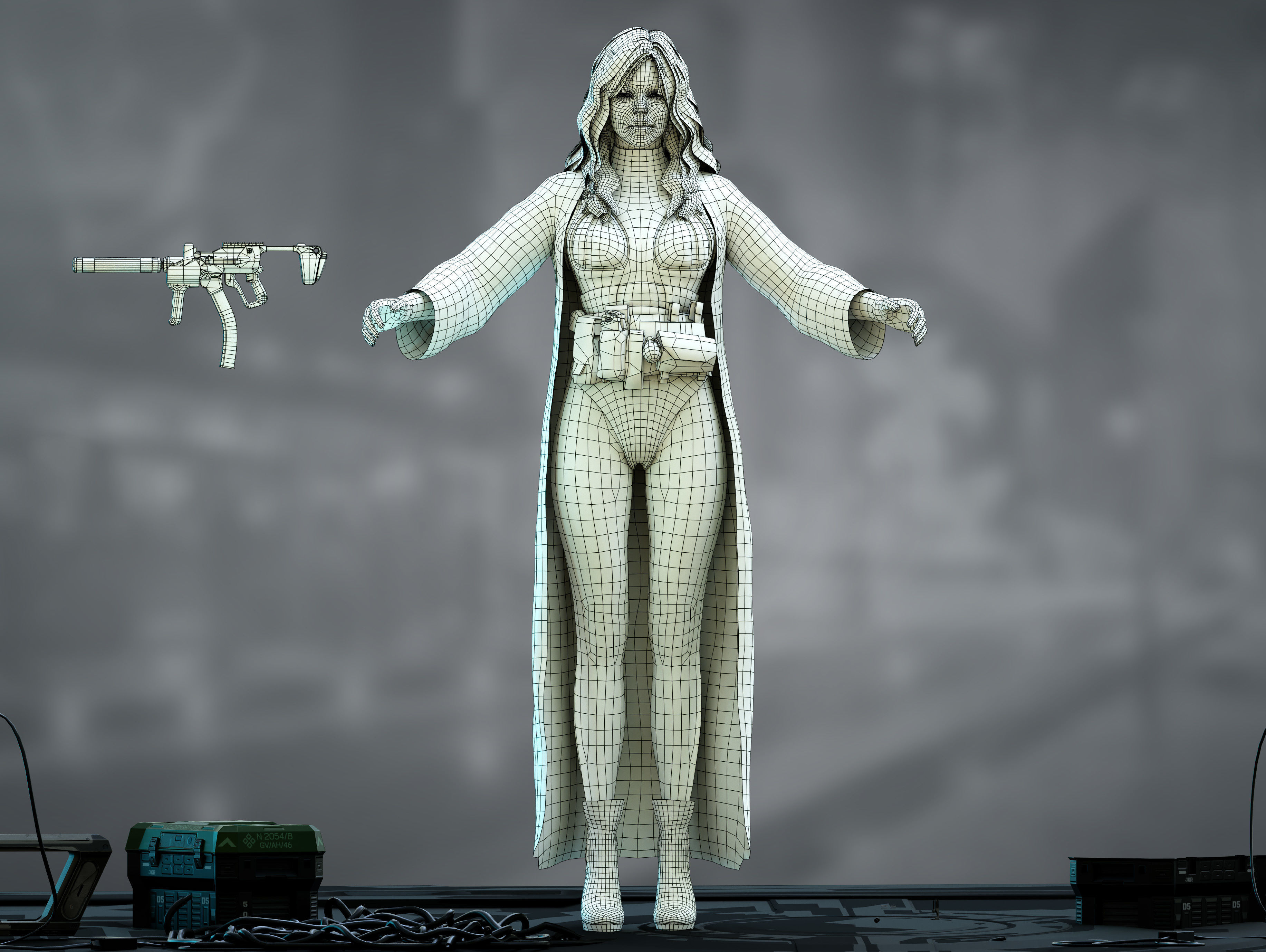 3D model Sci Fi Mercenary Girl VR / AR / low-poly rigged | CGTrader
