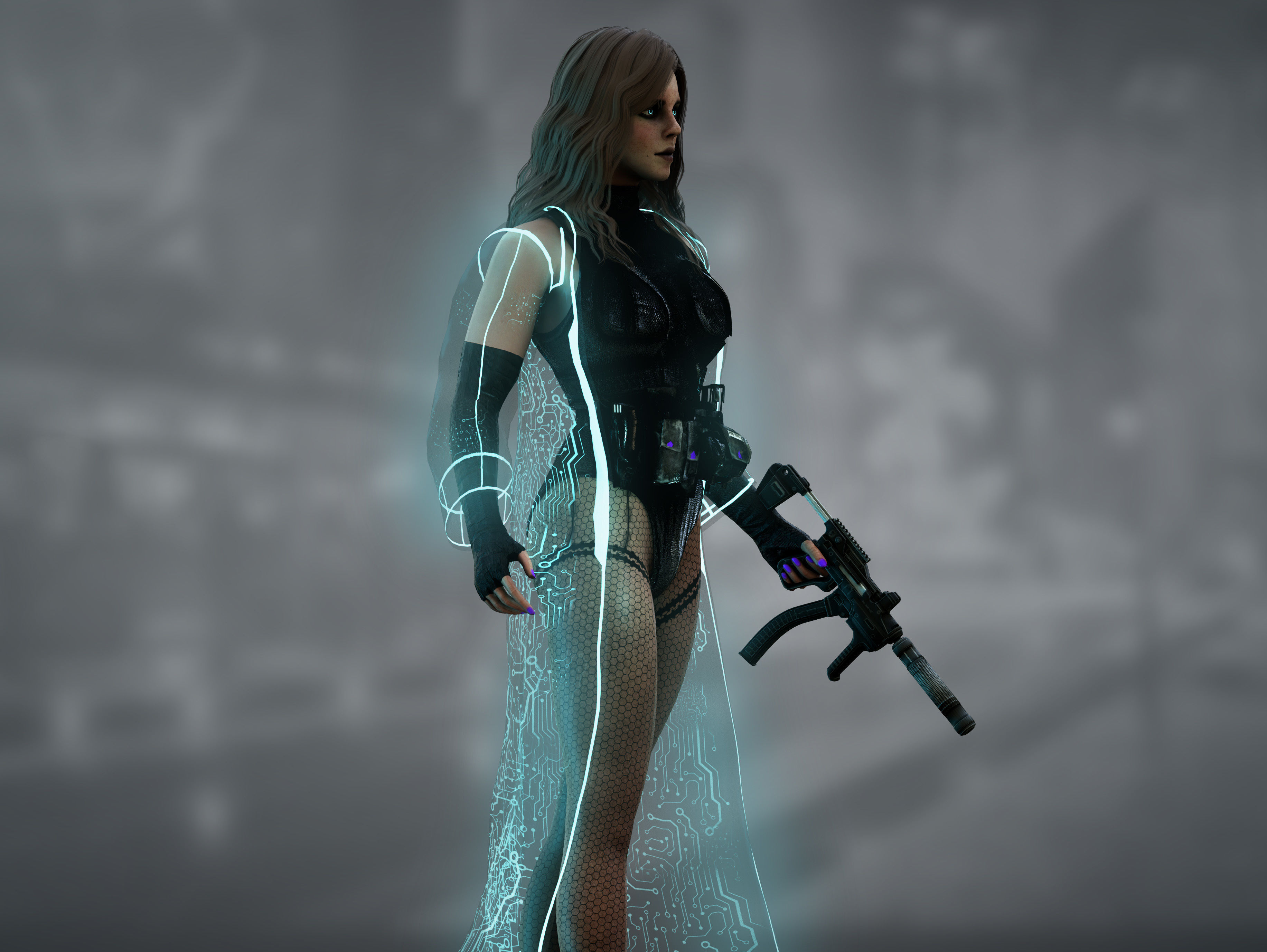 3D model Sci Fi Mercenary Girl VR / AR / low-poly rigged | CGTrader