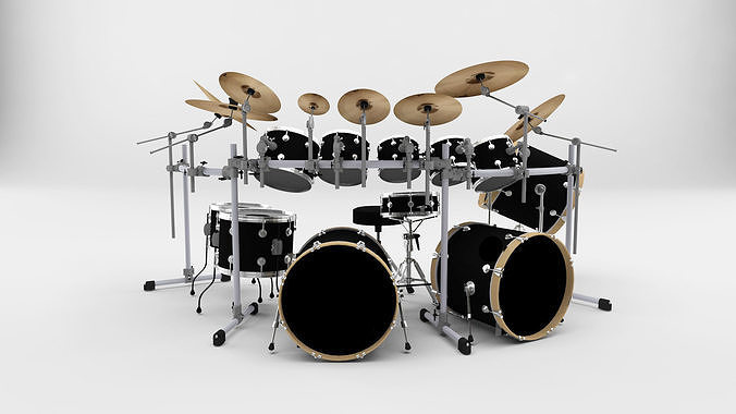 Highly Detailed Stage Drumset 3D model | CGTrader