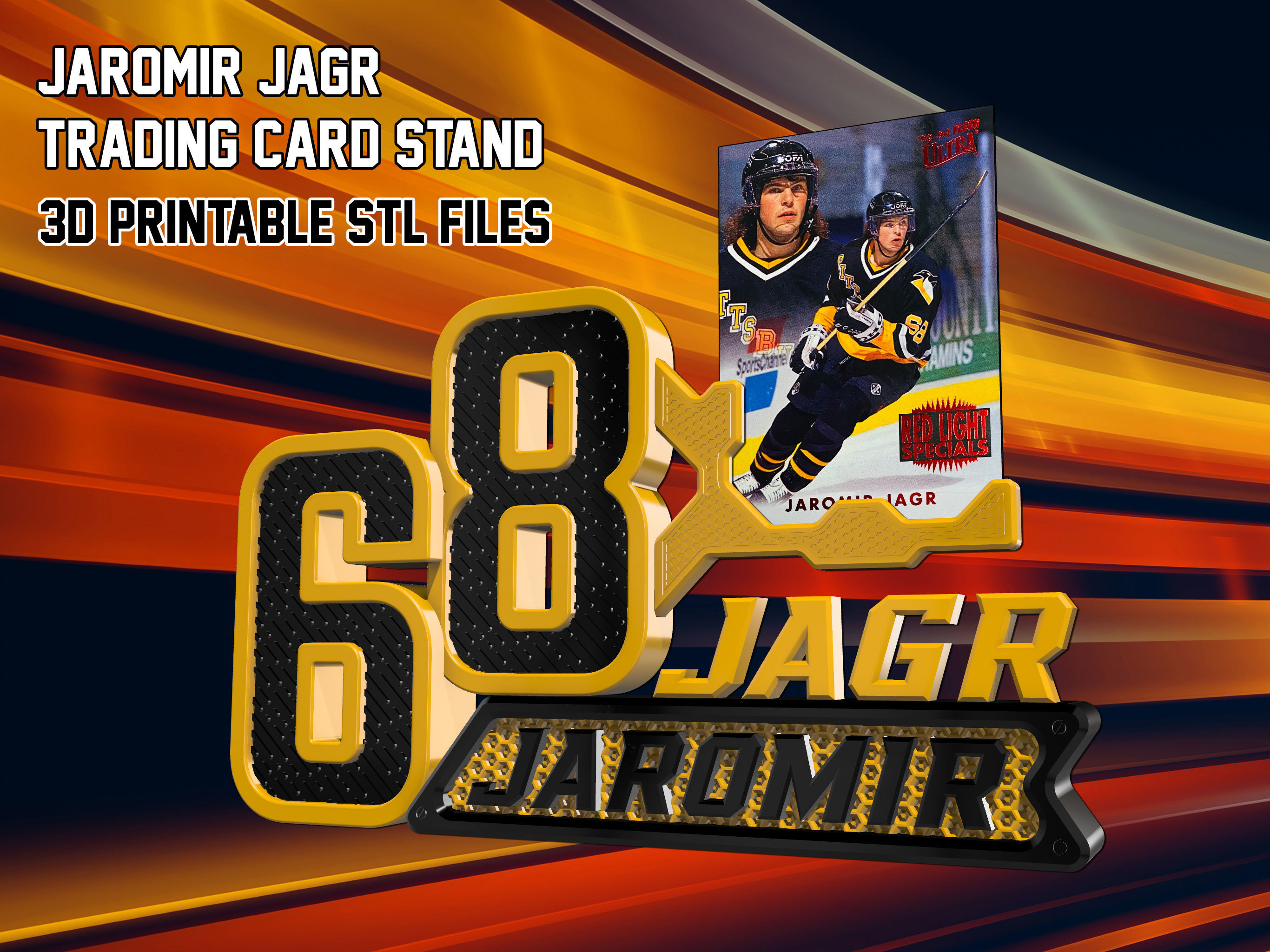 Jaromir Jagr Trading Card Stand 3D model 3D printable | CGTrader