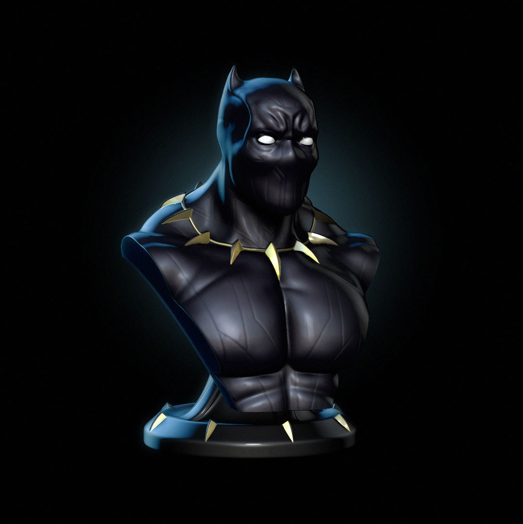 BUST BLACK PANTHER 01 AND 02 3D model 3D printable | CGTrader