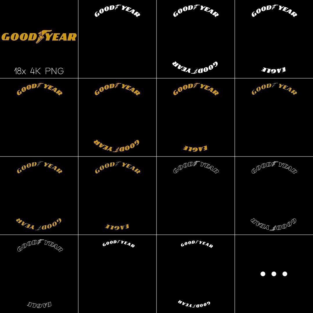 18x Goodyear tire sidewall 4K PNG decals Texture | CGTrader