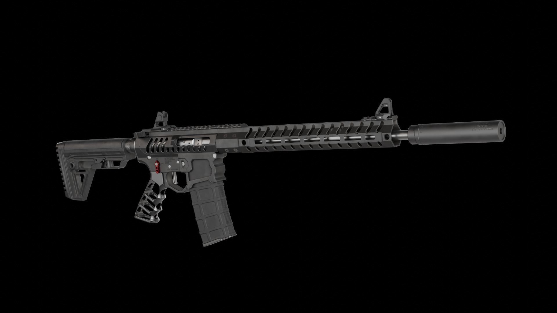 3D model Skeletonized AR-15 VR / AR / low-poly | CGTrader