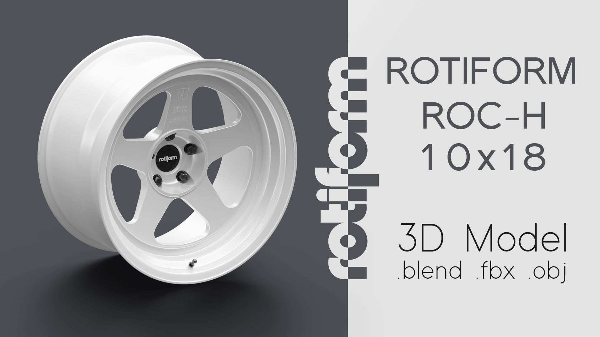 Rotiform ROC-H Hoonigan Rim 3D Model 3D model | CGTrader
