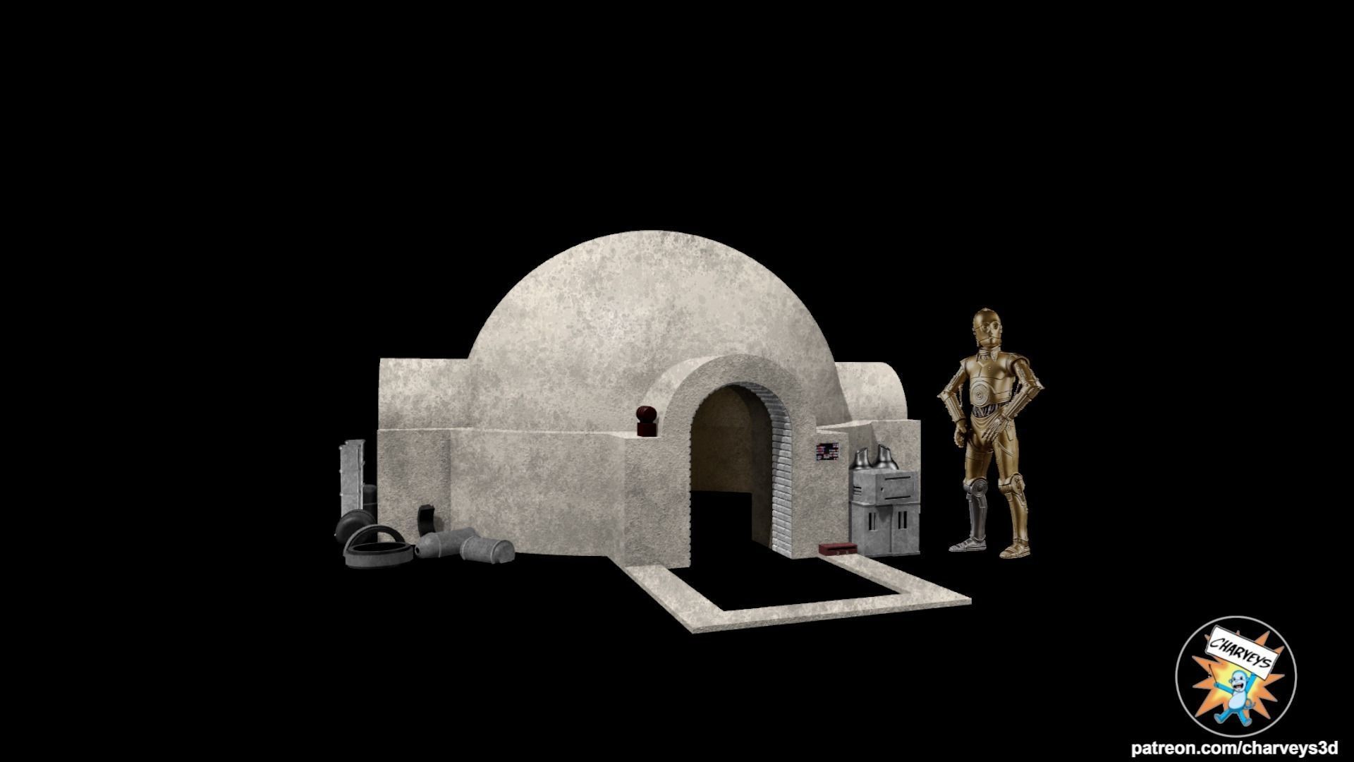 Star Wars Lars Homestead Entry Dome for Action Figures 3D model 3D ...