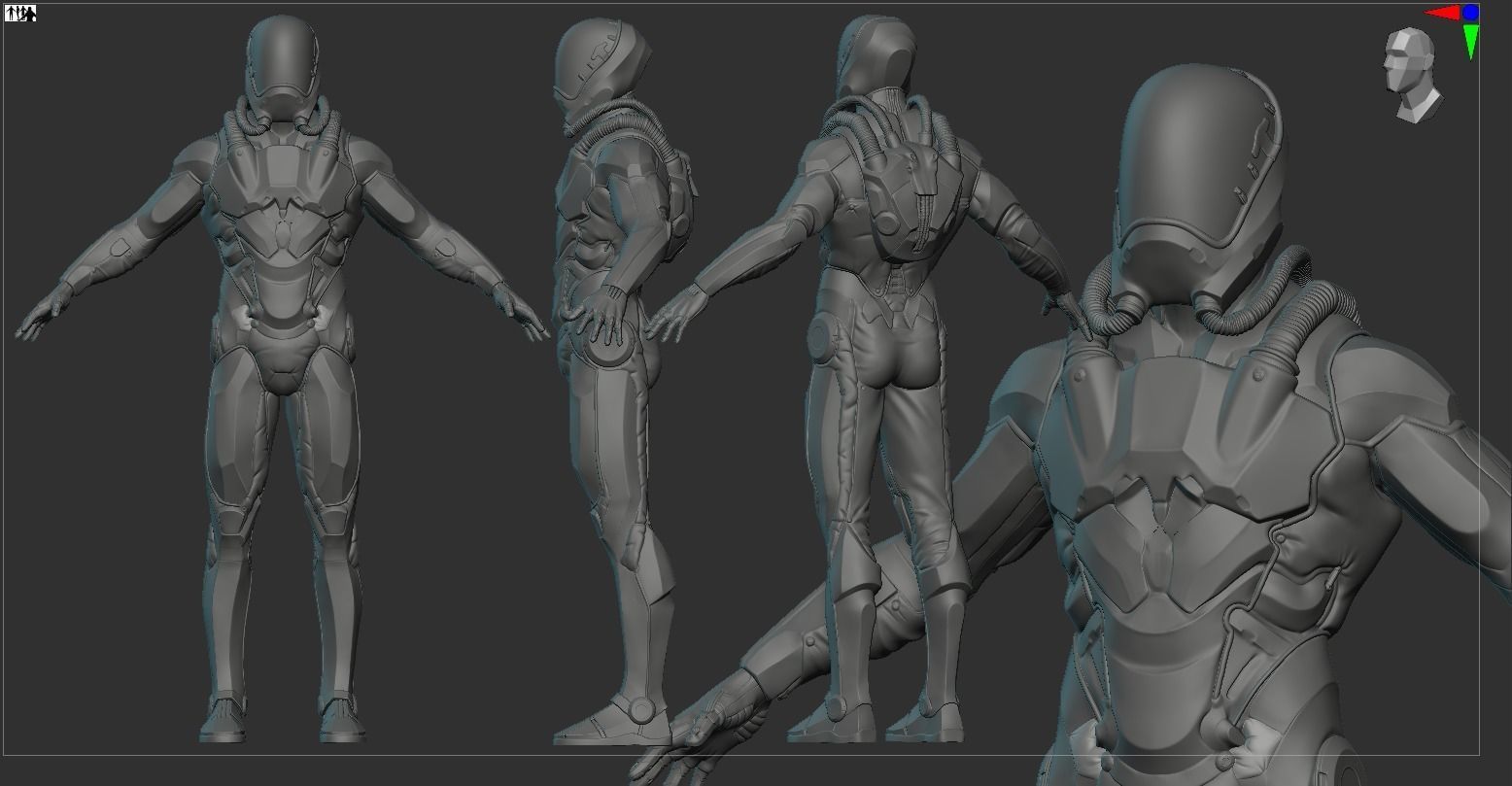 3D model Cyber Man VR / AR / low-poly | CGTrader