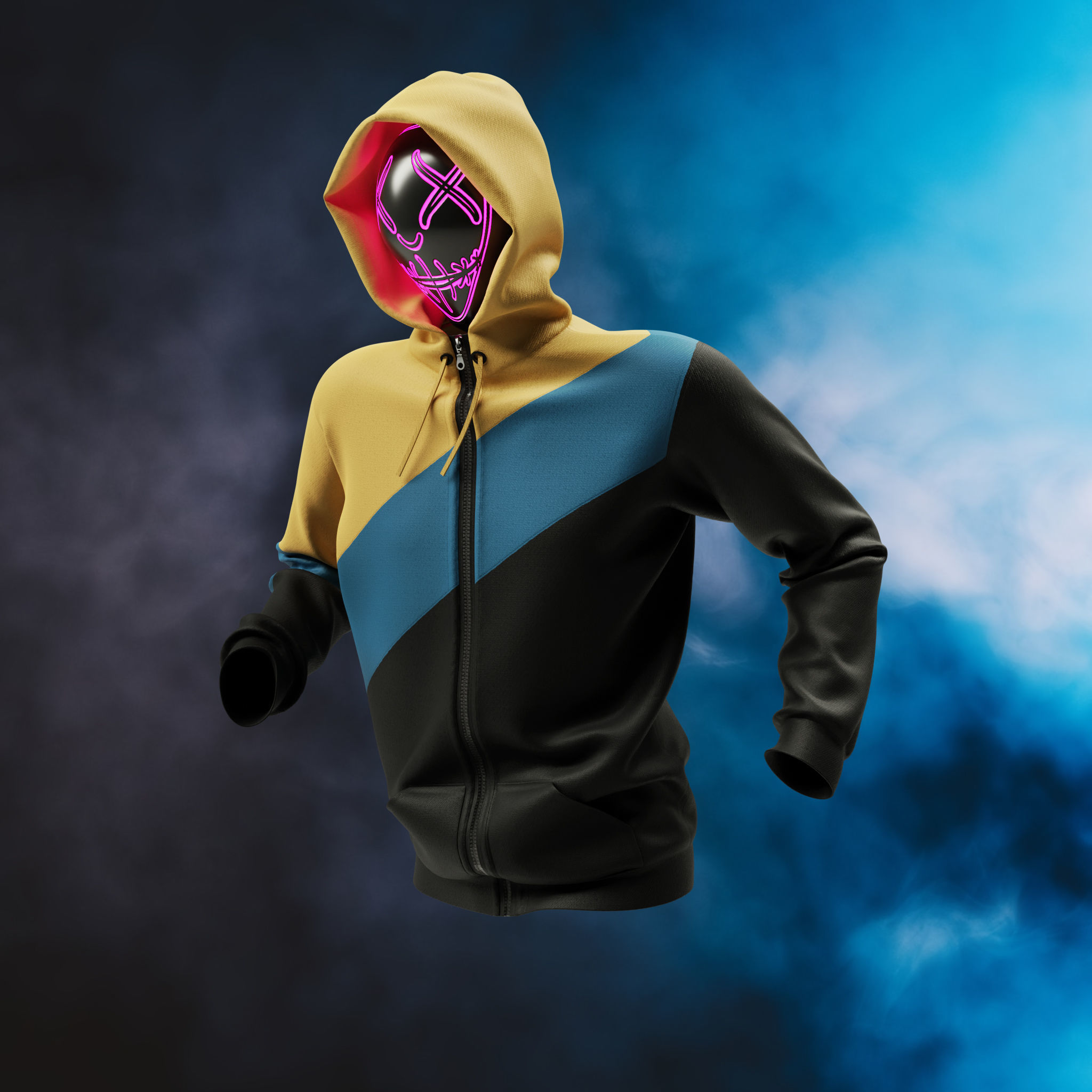 Zip-Up Hoodie 3D model | CGTrader