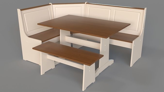 Breakfast Nook Dining Set 3D model | CGTrader
