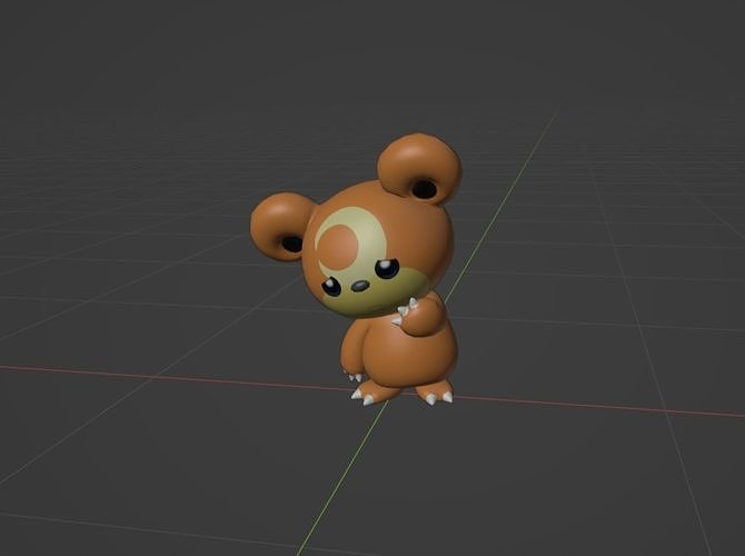 Teddiursa pokemon 3D print model 3D model 3D printable | CGTrader