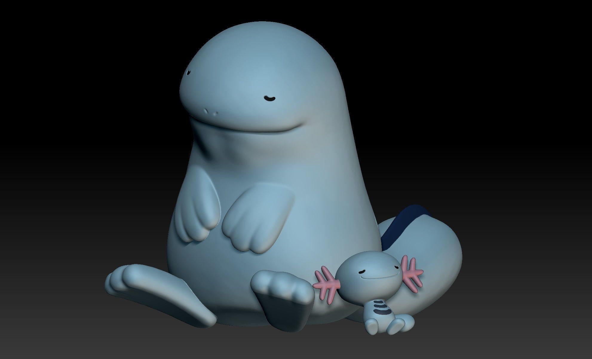 Pokemon Wooper Quagsire 3D model 3D printable | CGTrader