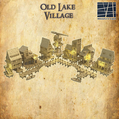 Old Lake Town Tabletop Terrain 28 MM 3D model 3D printable | CGTrader