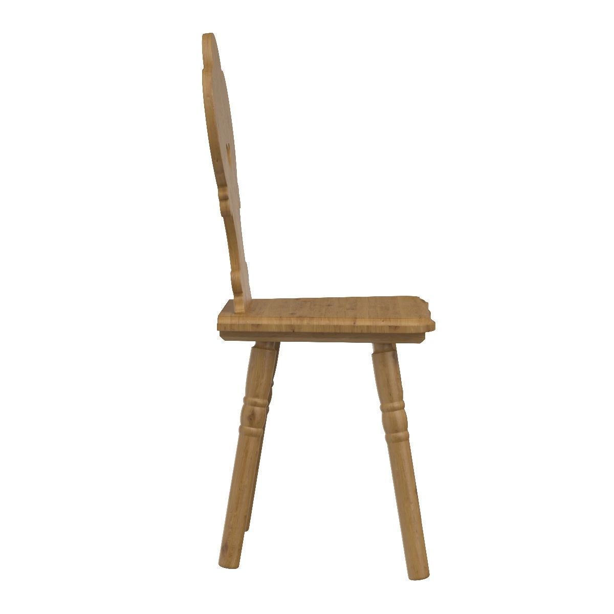 Vintage Rustic Oak Dining Chair 3D model | CGTrader