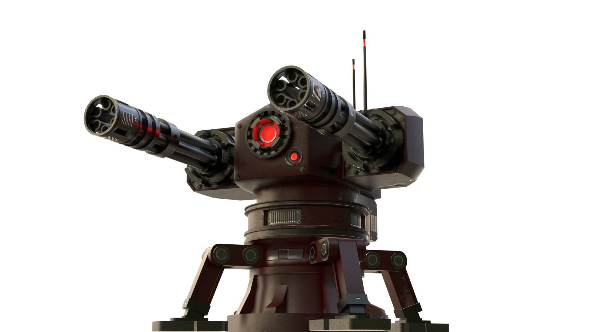 3D model Sci-Fi Turret Gun VR / AR / low-poly | CGTrader