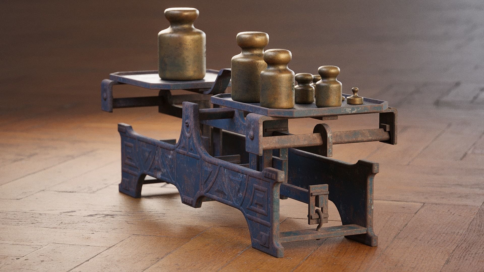 3D model Rigged Balance Scale and Weights PBR VR / AR / low-poly | CGTrader