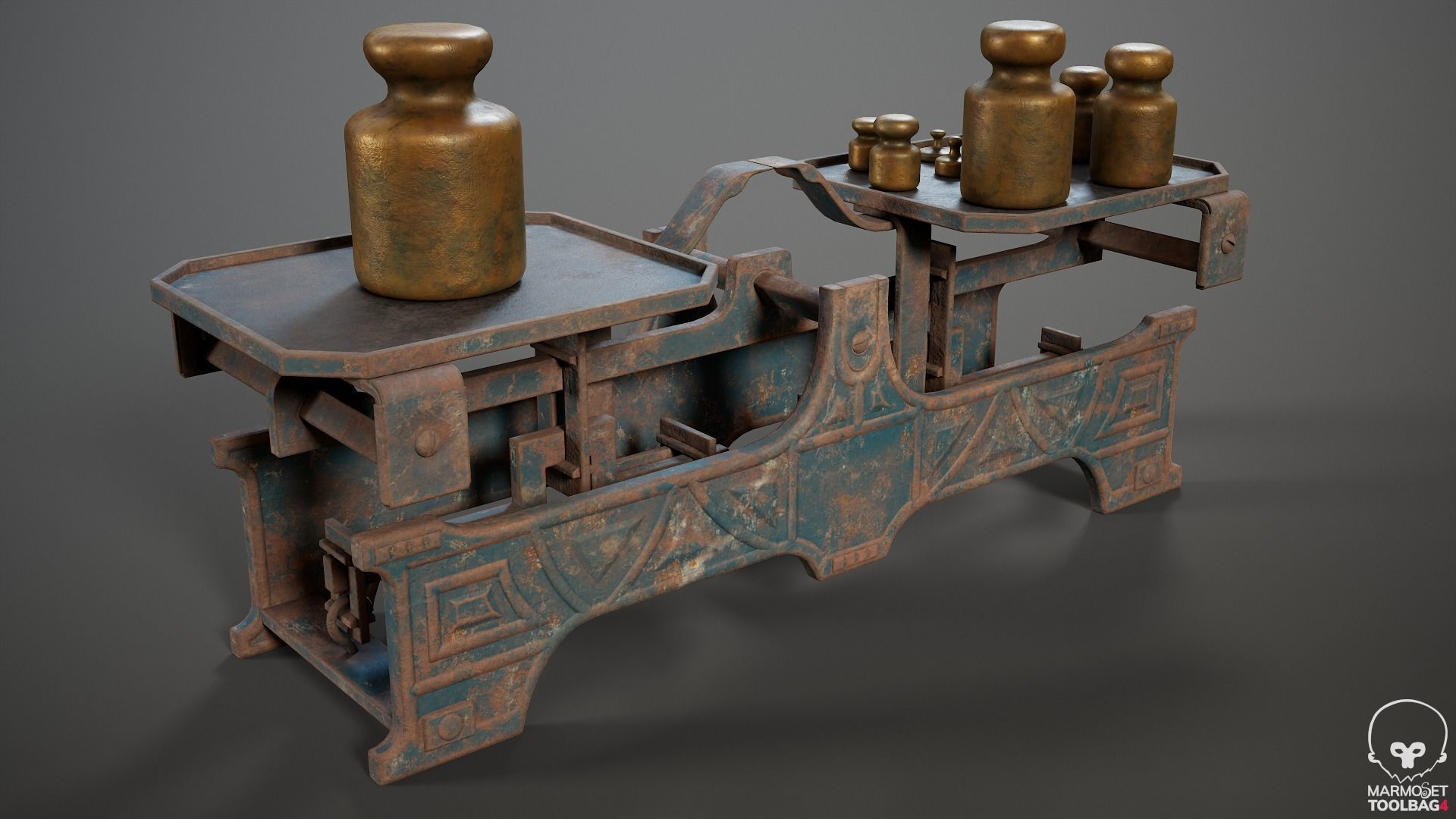 3D model Rigged Balance Scale and Weights PBR VR / AR / low-poly | CGTrader