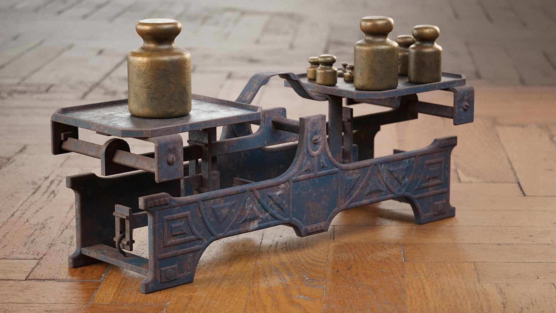 3D model Rigged Balance Scale and Weights PBR VR / AR / low-poly | CGTrader