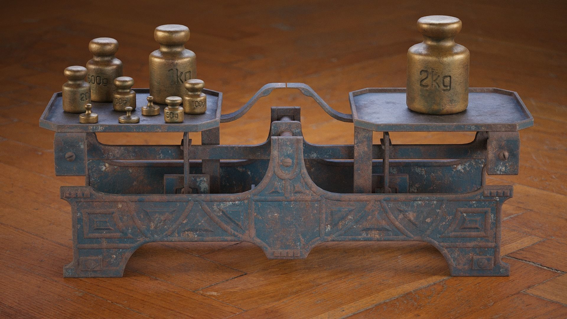 3D model Rigged Balance Scale and Weights PBR VR / AR / low-poly | CGTrader