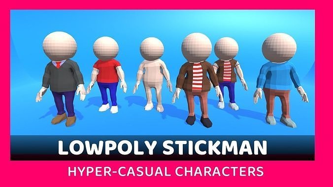 3D model Polygon Character Pack - LowPoly Stickman Characters VR / AR ...
