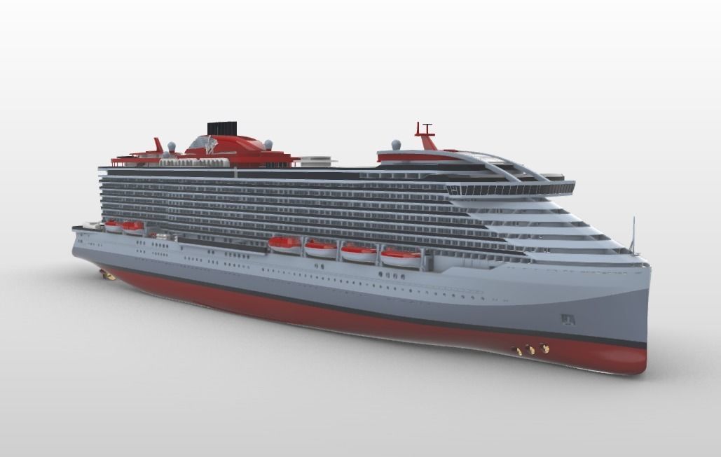 SCARLET LADY Virgin Voyages Cruise Ship 3d printable model 3D model 3D ...