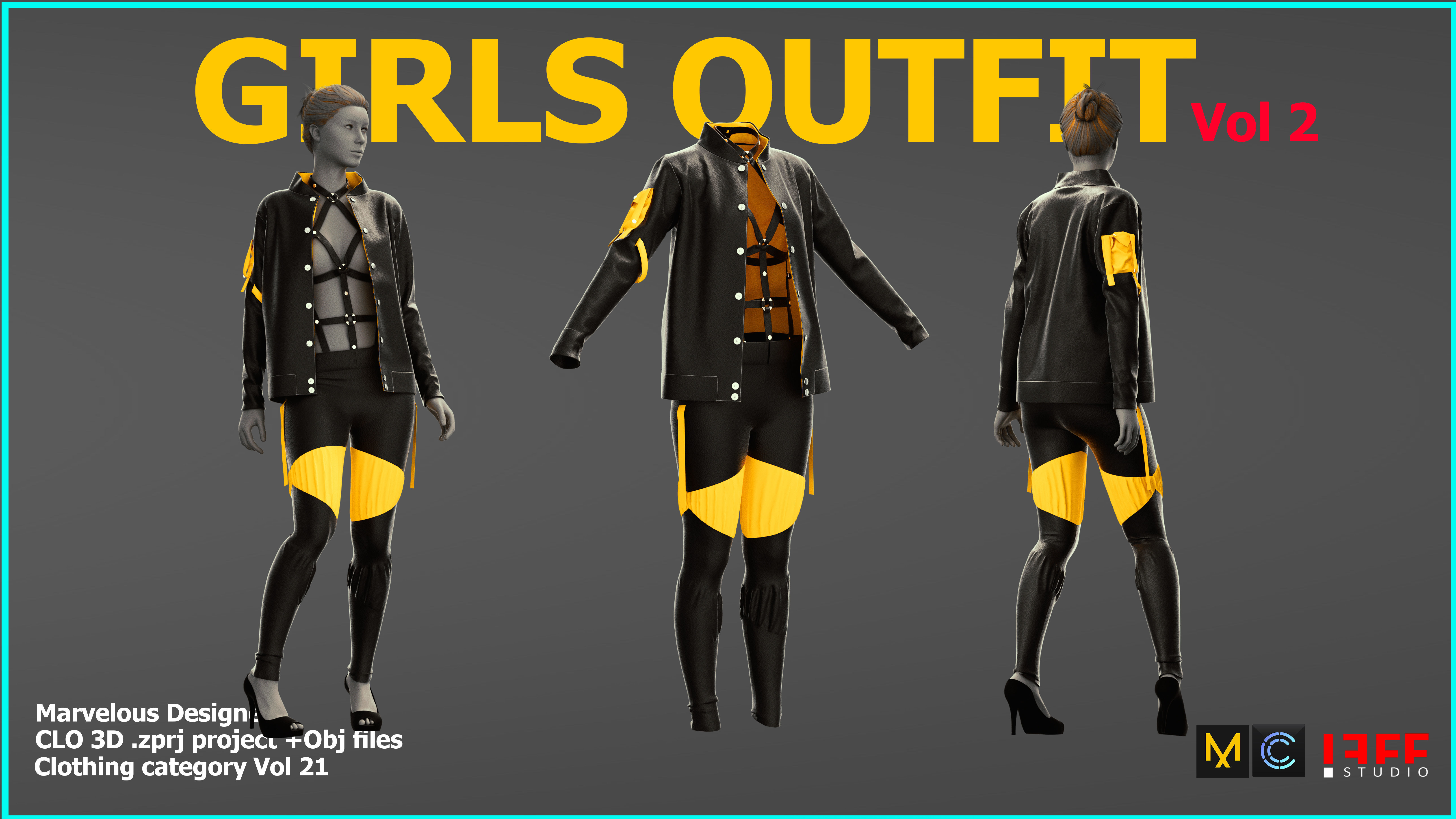 3D model Girls outfit 2 Marvelous VOL 21 VR / AR / low-poly | CGTrader