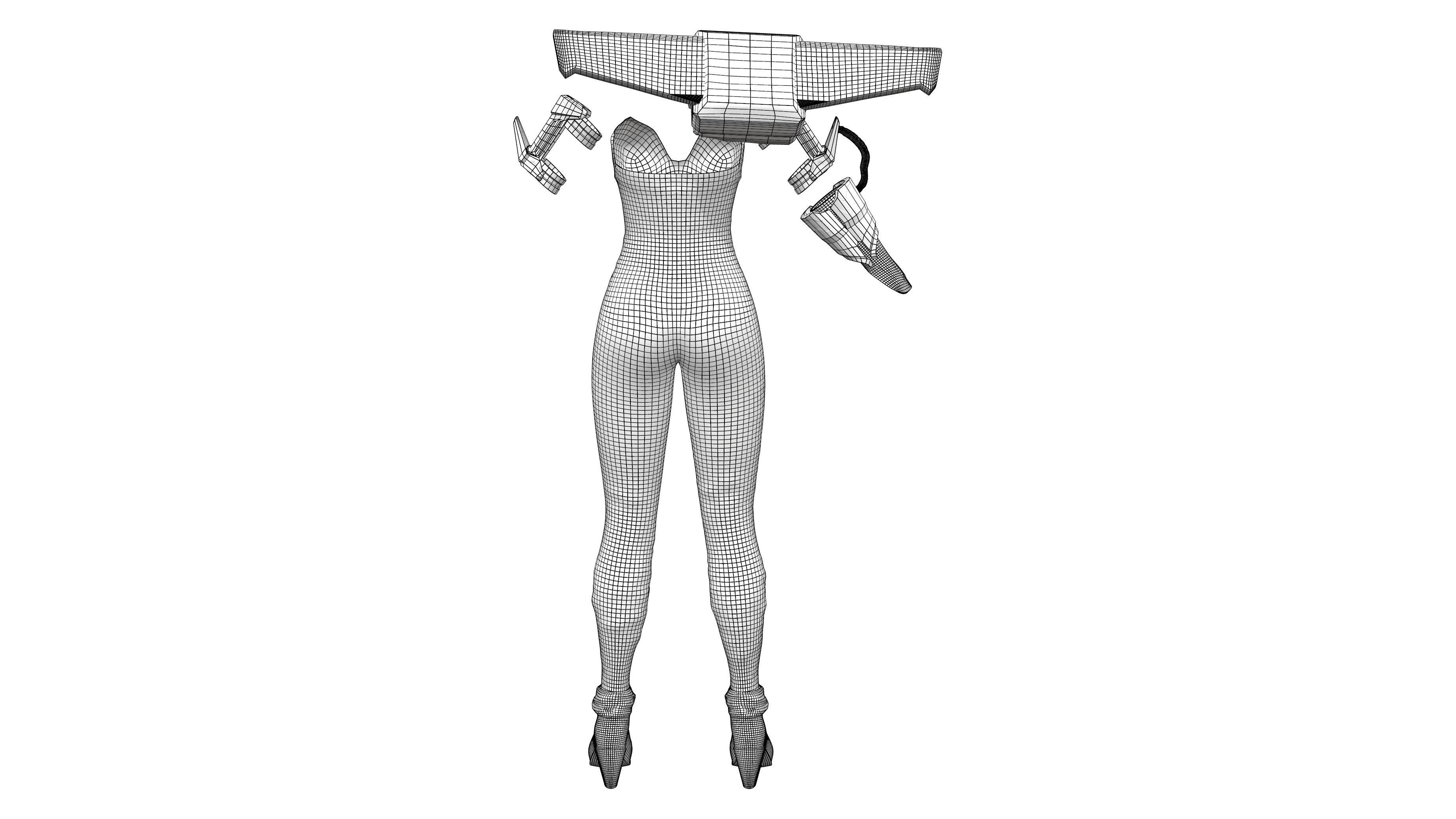 3D model Sci-fi Armoured Suit Arm Armours Boots VR / AR / low-poly ...