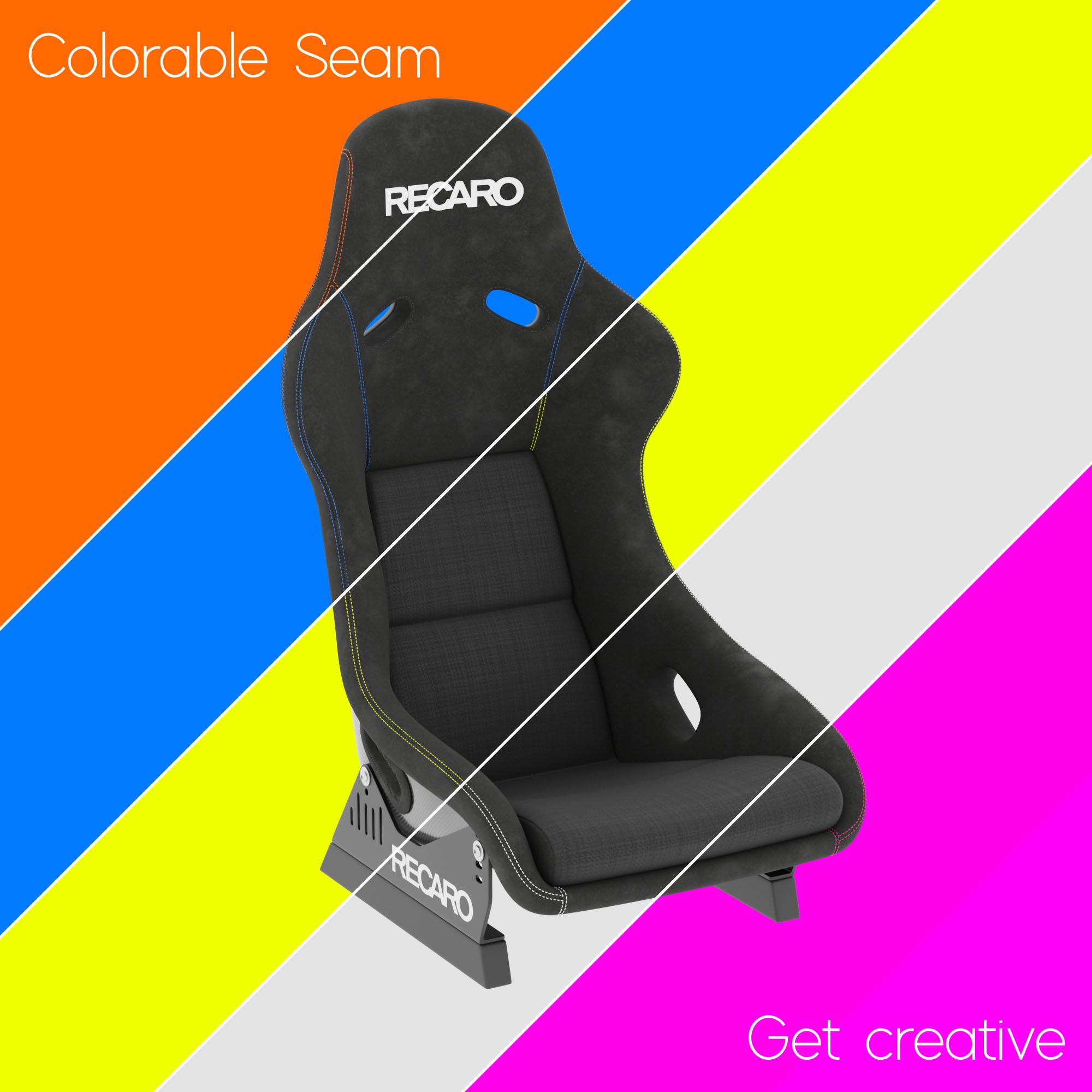3D model RECARO Pole Position Car Racing Seat 3D Model VR / AR / low ...