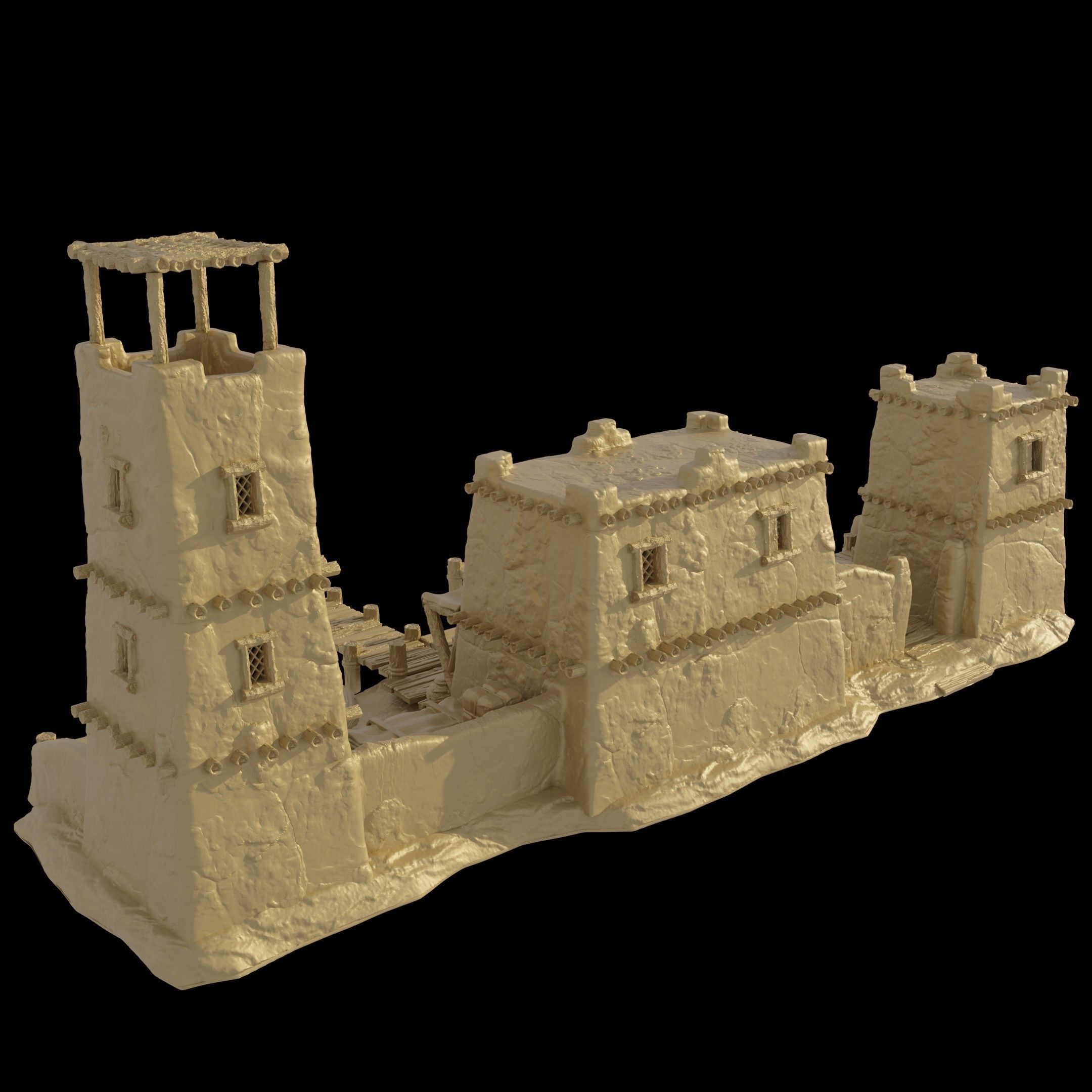 Small Desert Dock Tabletop Terrain 28 MM 3D model 3D printable | CGTrader