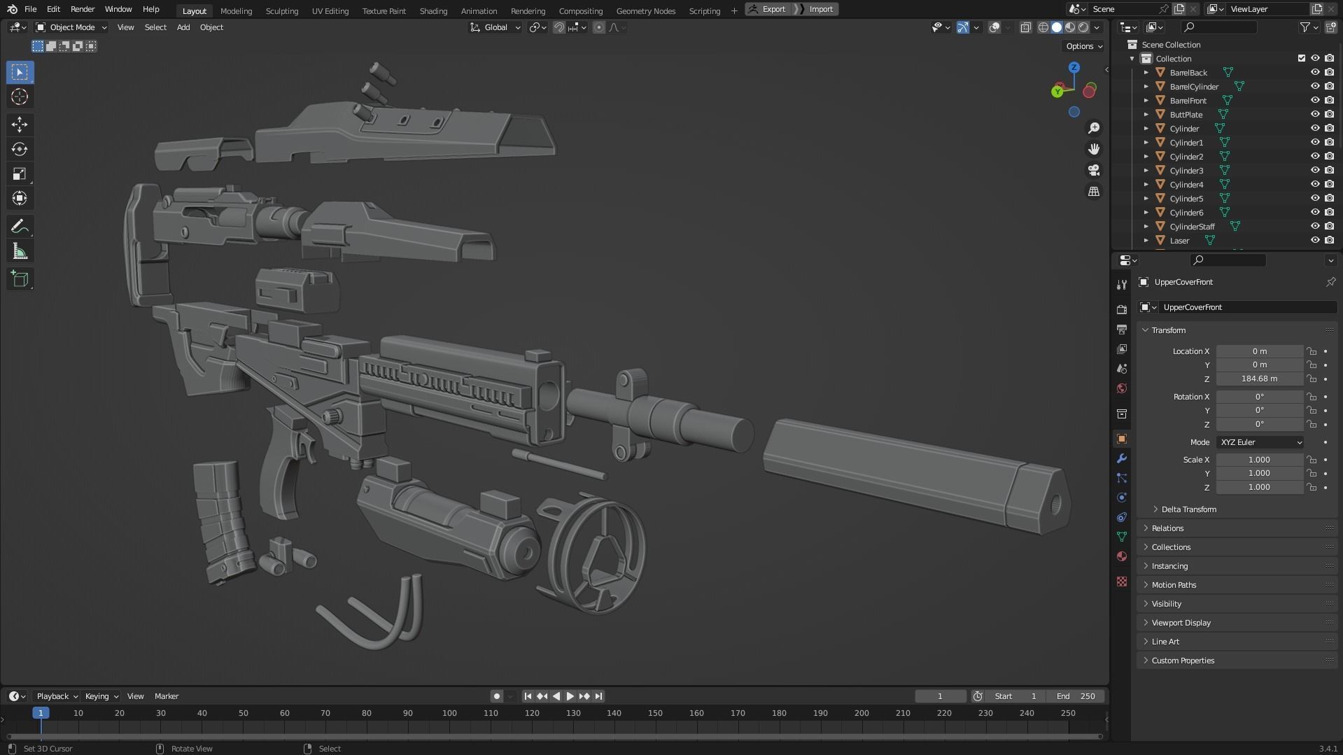 Exo-Stranger Full Armor and Rifle for Cosplay 3D Model Collection ...