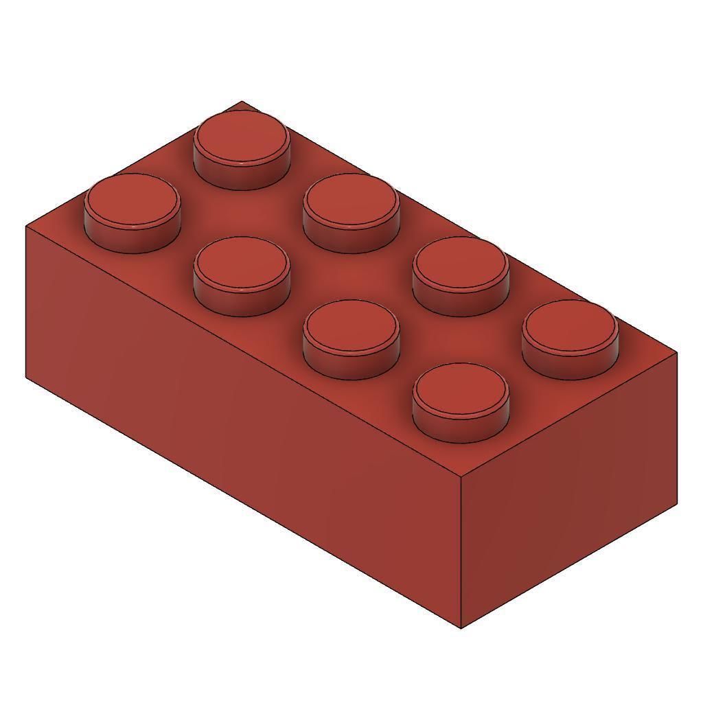 3D Red Lego Brick 3D model 3D printable | CGTrader