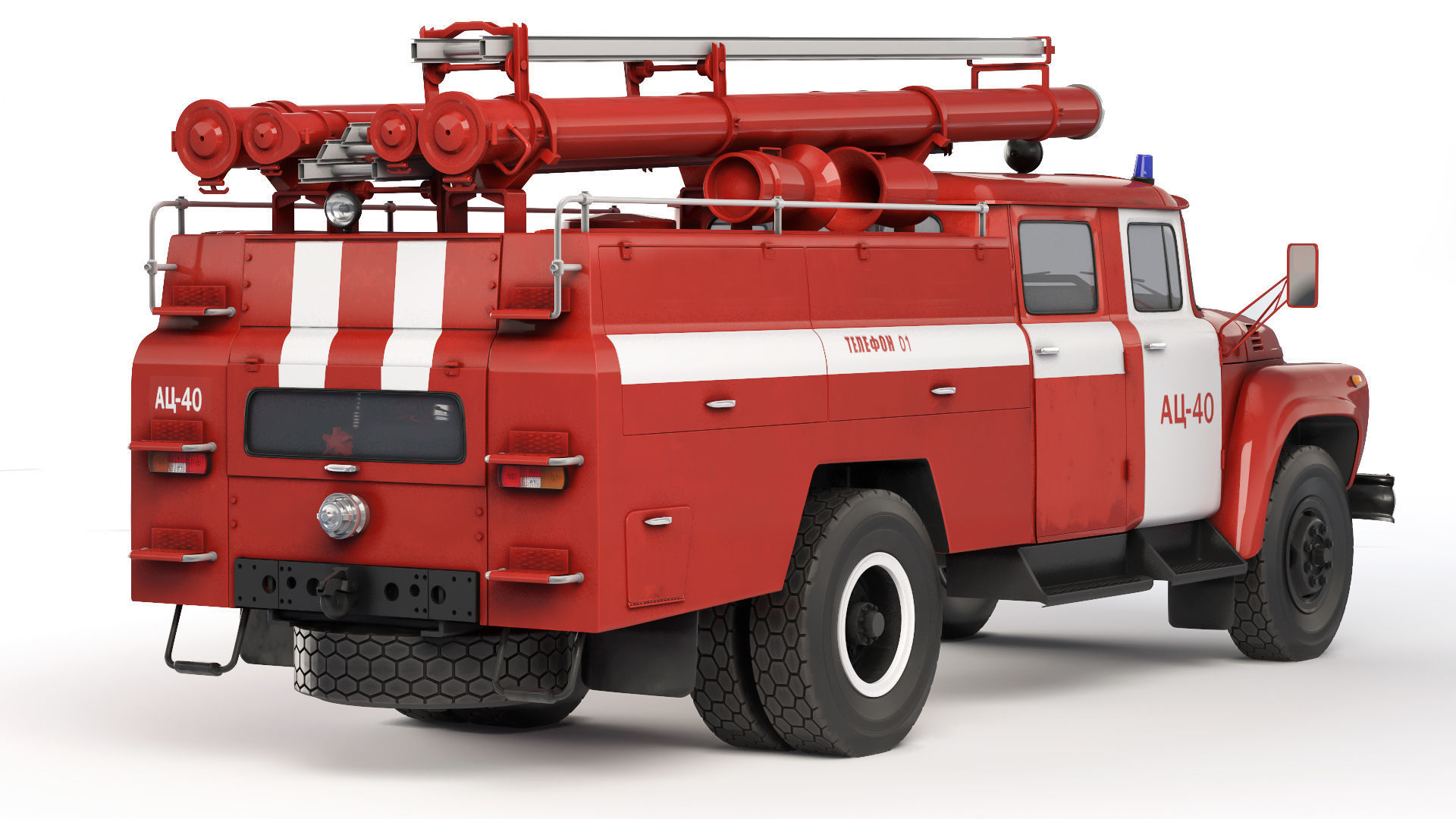 ZiL 130 AC-40 fire truck 1978 3D model | CGTrader