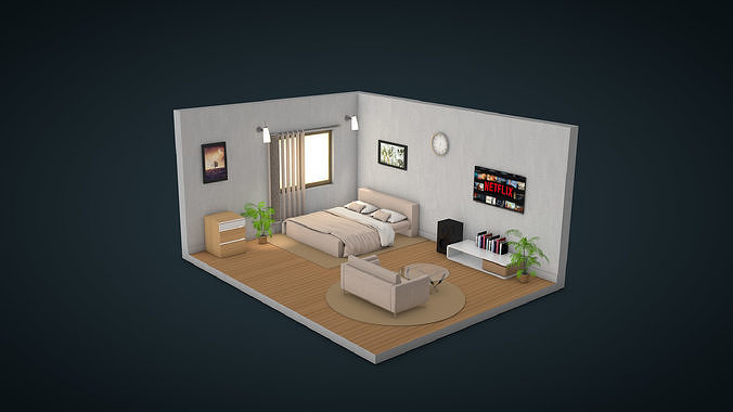 3D Isometric Room 3D model | CGTrader