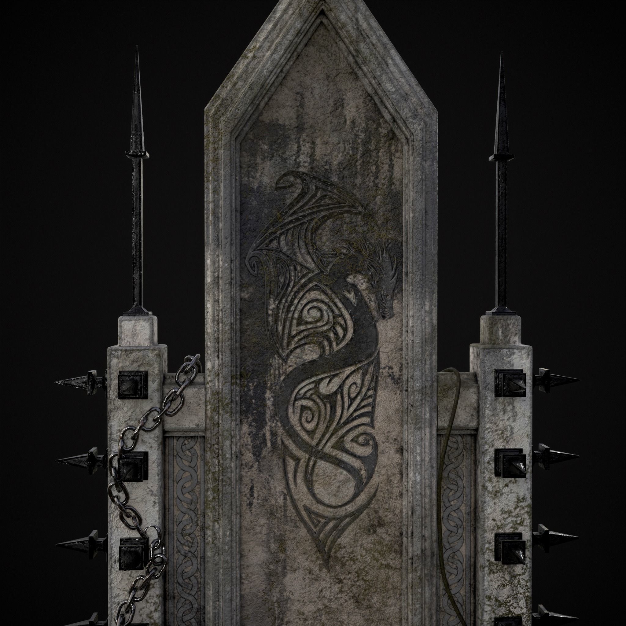3D model Gothic Crypt Stone Throne VR / AR / low-poly | CGTrader