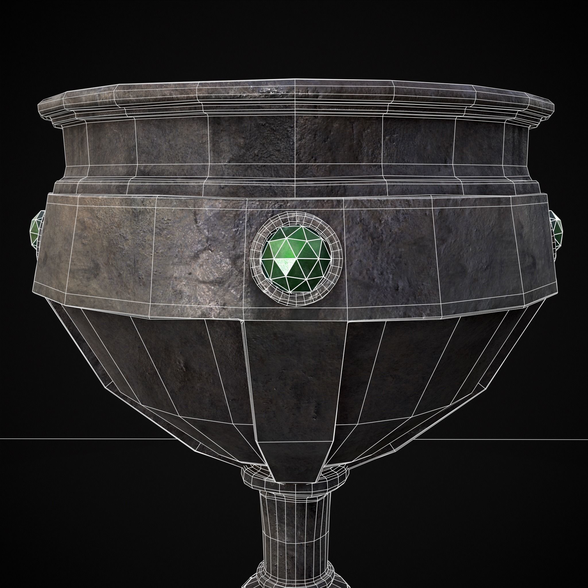 3D model Medieval Iron Emerald Goblet VR / AR / low-poly | CGTrader