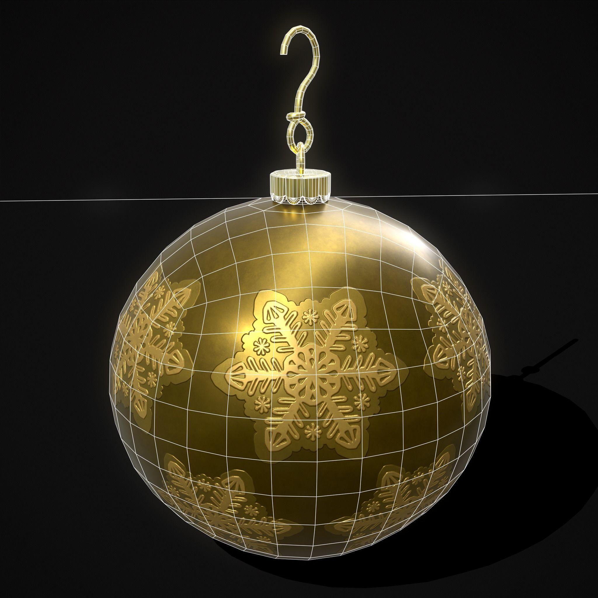 3D model Golden Snow Flake Ball VR / AR / low-poly | CGTrader