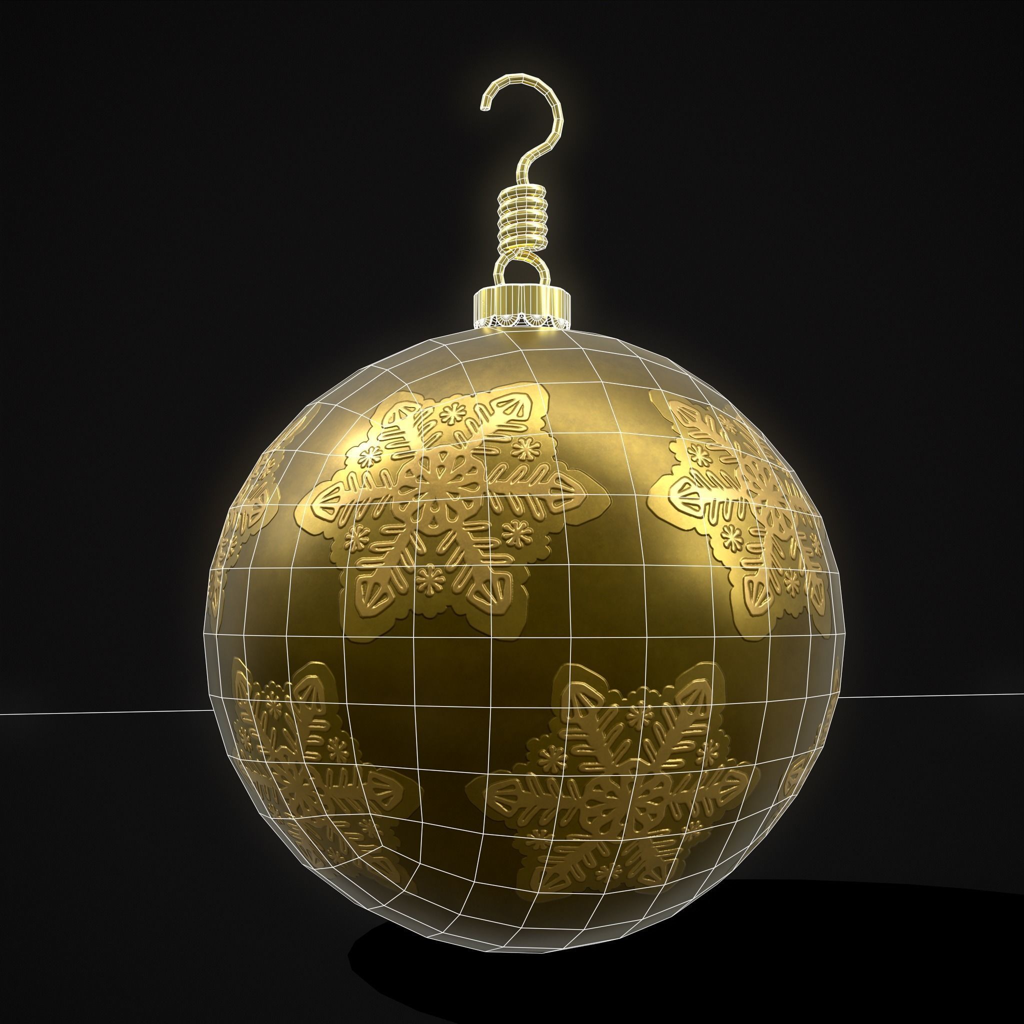 3D model Golden Snow Flake Ball VR / AR / low-poly | CGTrader