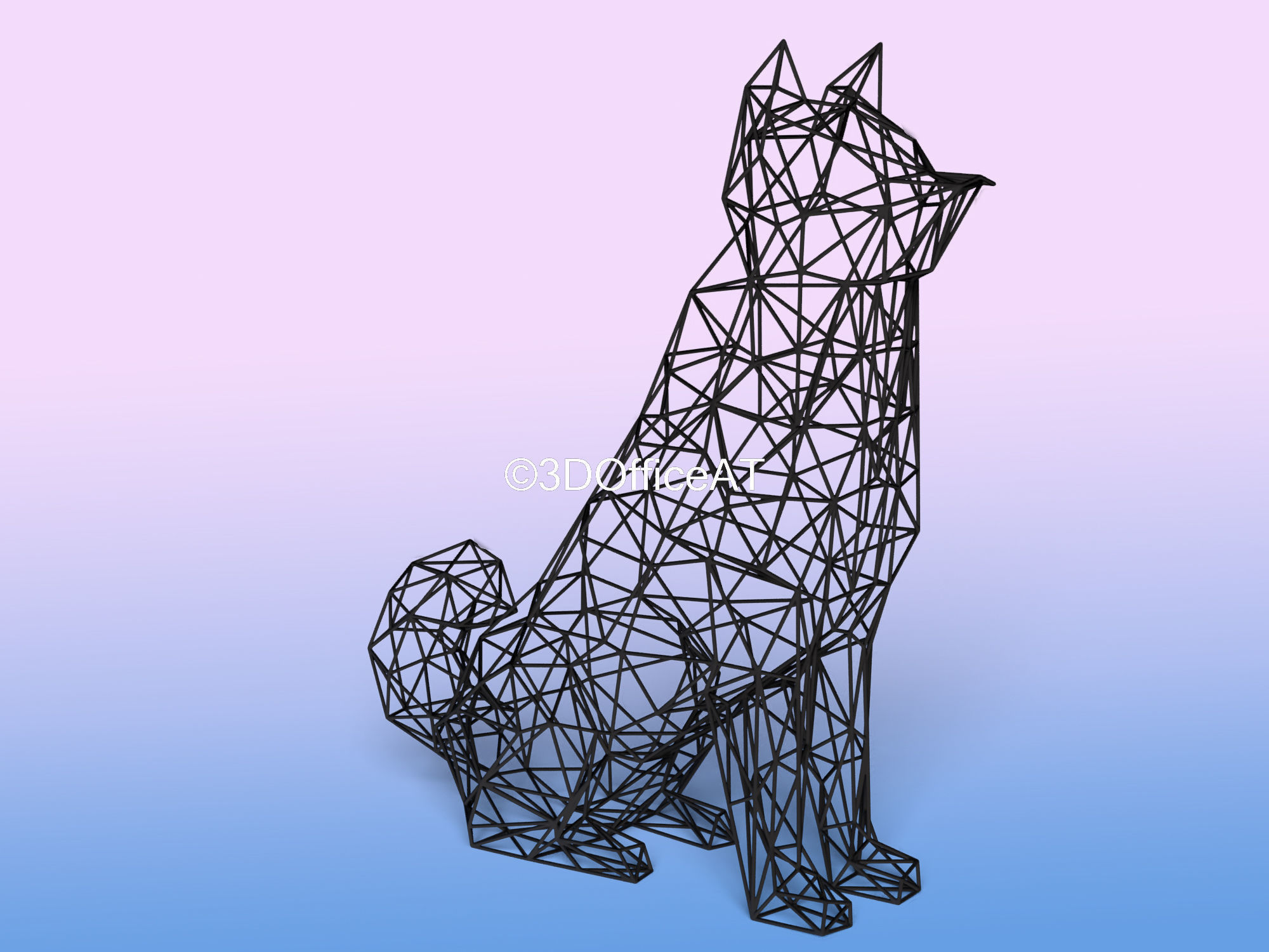 AKITA DOG - WIRE ART 3D model 3D printable | CGTrader