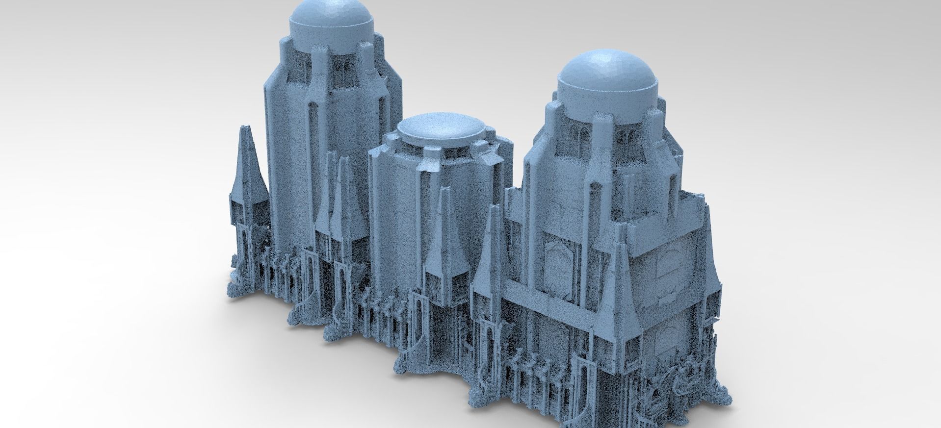 Fantasy Gondor Structure 3 Towers 3D model | CGTrader