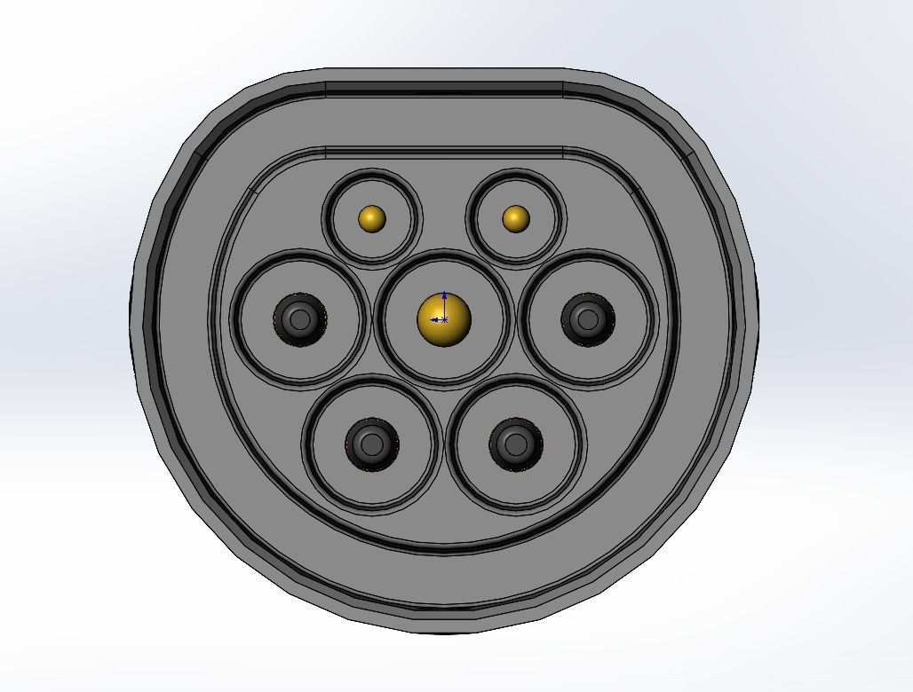 Type2 vehicle inlet up to 480V 3ph 63A or 1ph 70A no nose 3D model 3D ...