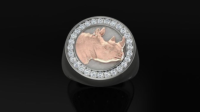 Rhinoceros ring 3D model 3D printable | CGTrader