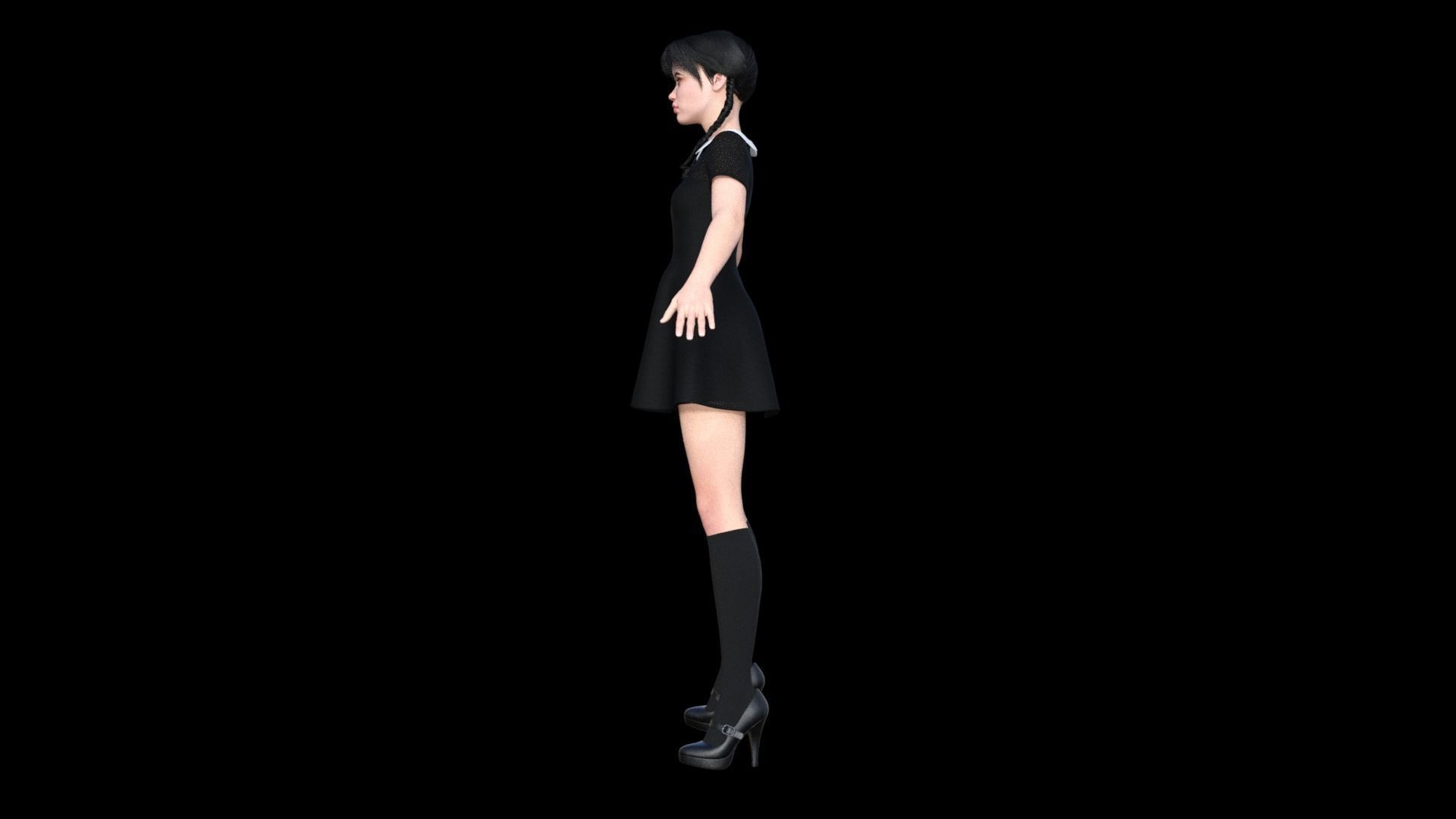3D model Wednesday Addams VR / AR / low-poly | CGTrader