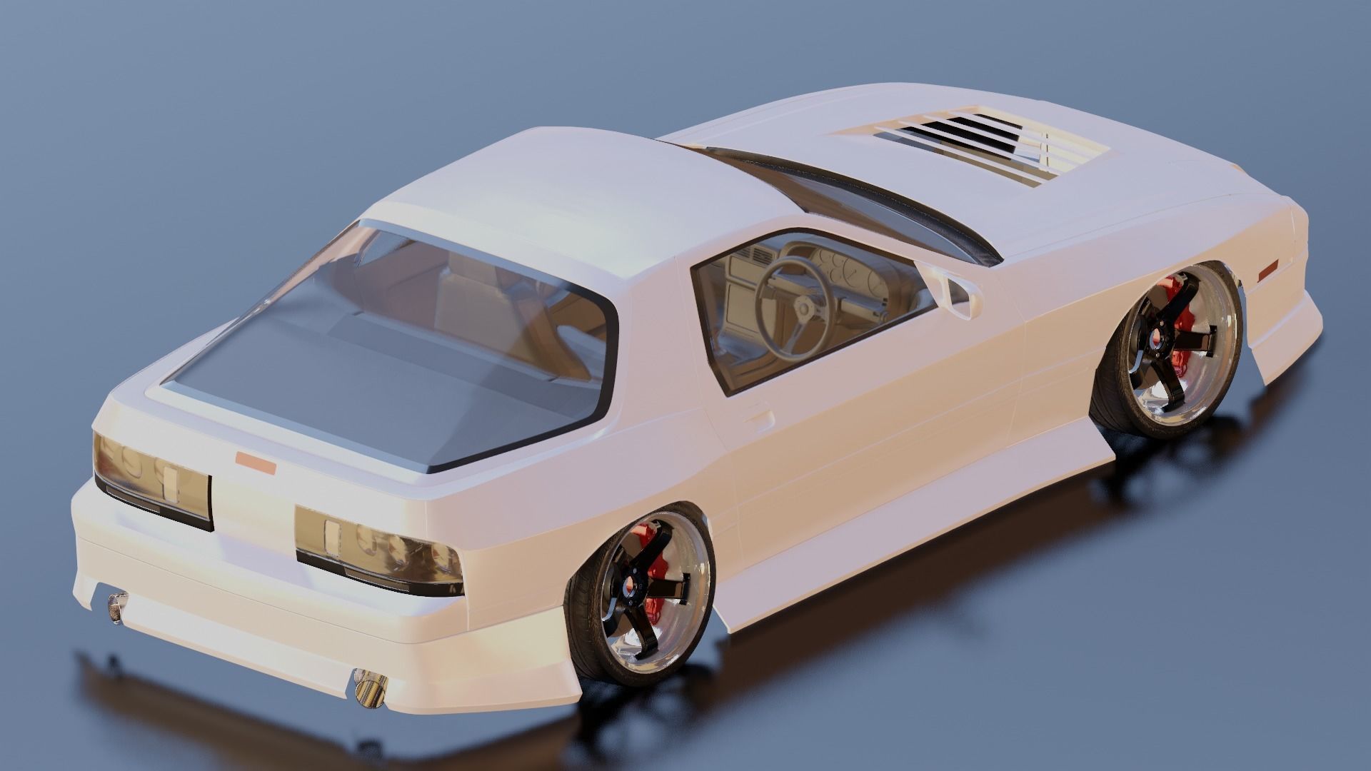 Mazda RX-7 FC Widebody 3D model rigged | CGTrader
