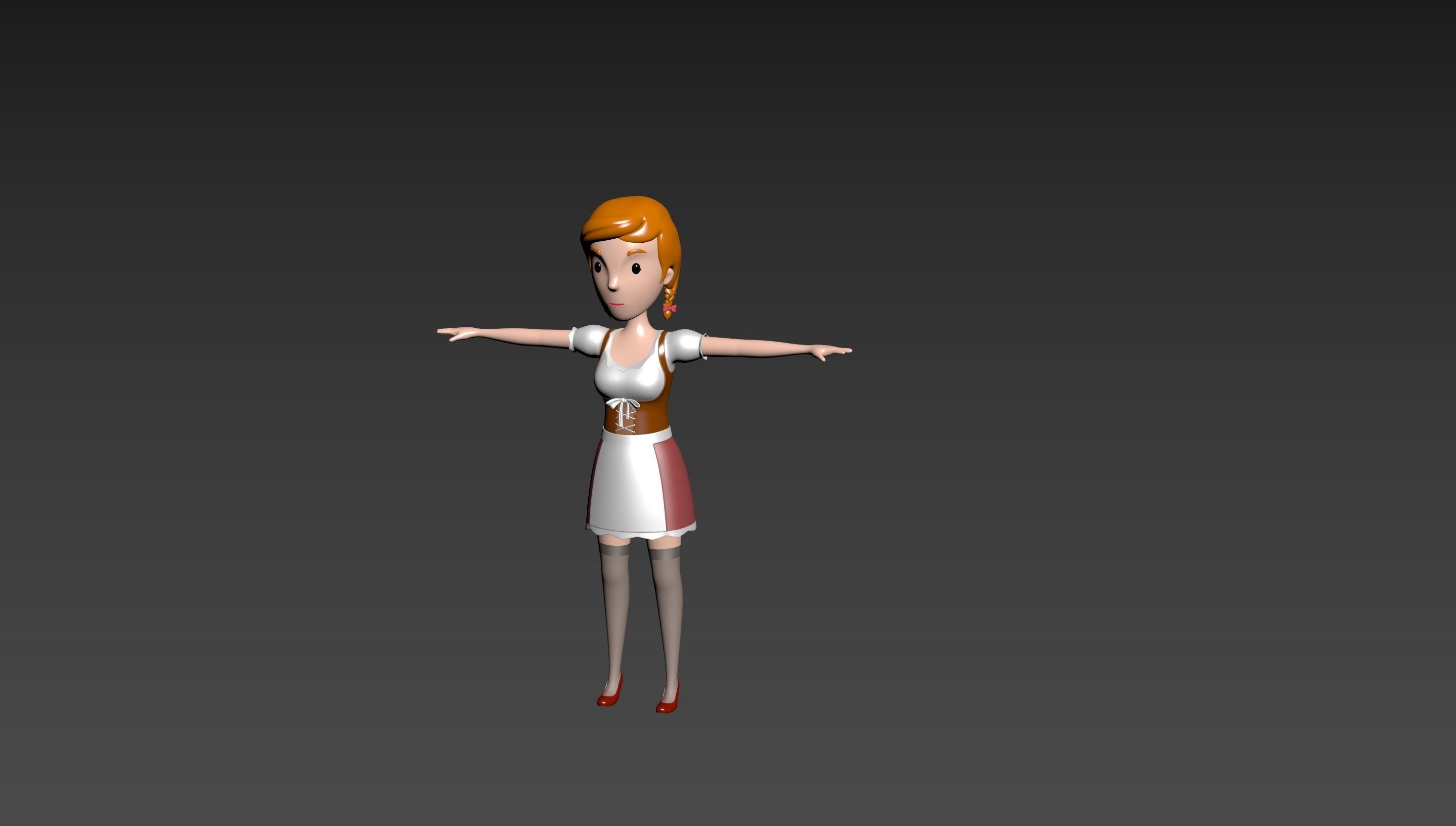 CartoonGirl031 Oktoberfest Girl 3D model | CGTrader